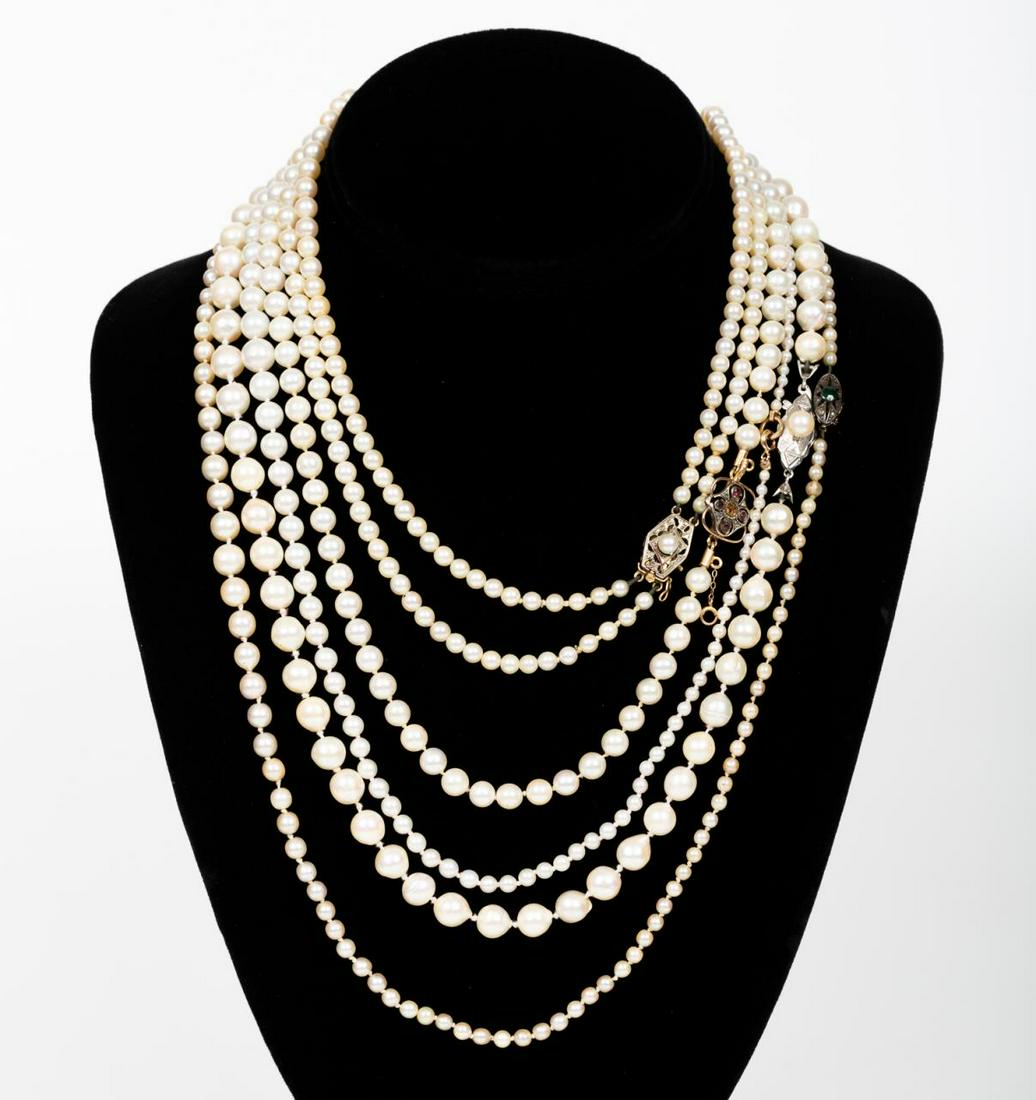 FIVE STRANDS OF CULTURED PEARL NECKLACES, RUBY - May 21, 2020 | Ahlers ...
