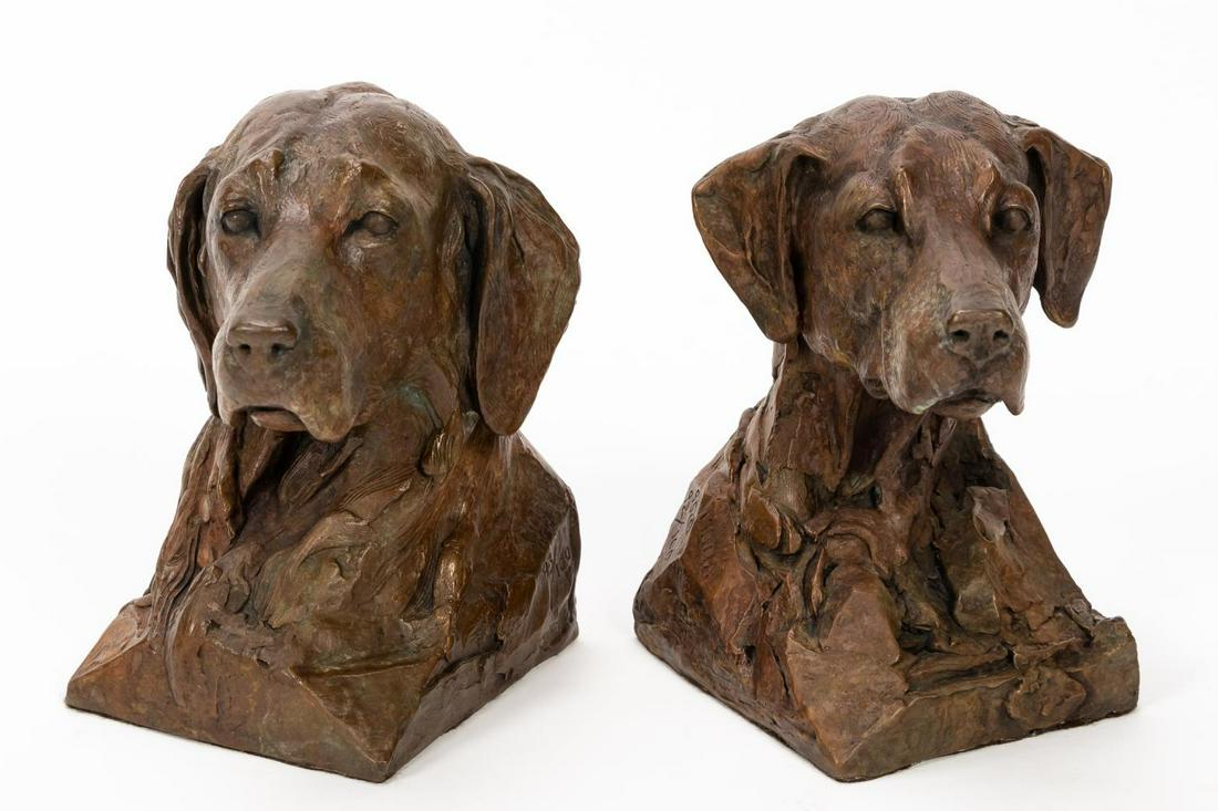 For Auction: PAIR, WALTER MATIA BRONZE HUNTING DOG BOOKENDS (#0201) on ...