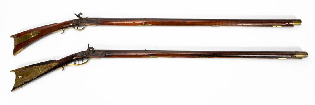 Two Rogers Brothers Long Percussion Rifles