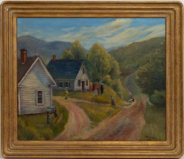 Frederick Packer, Landscape, Oil On Canvas