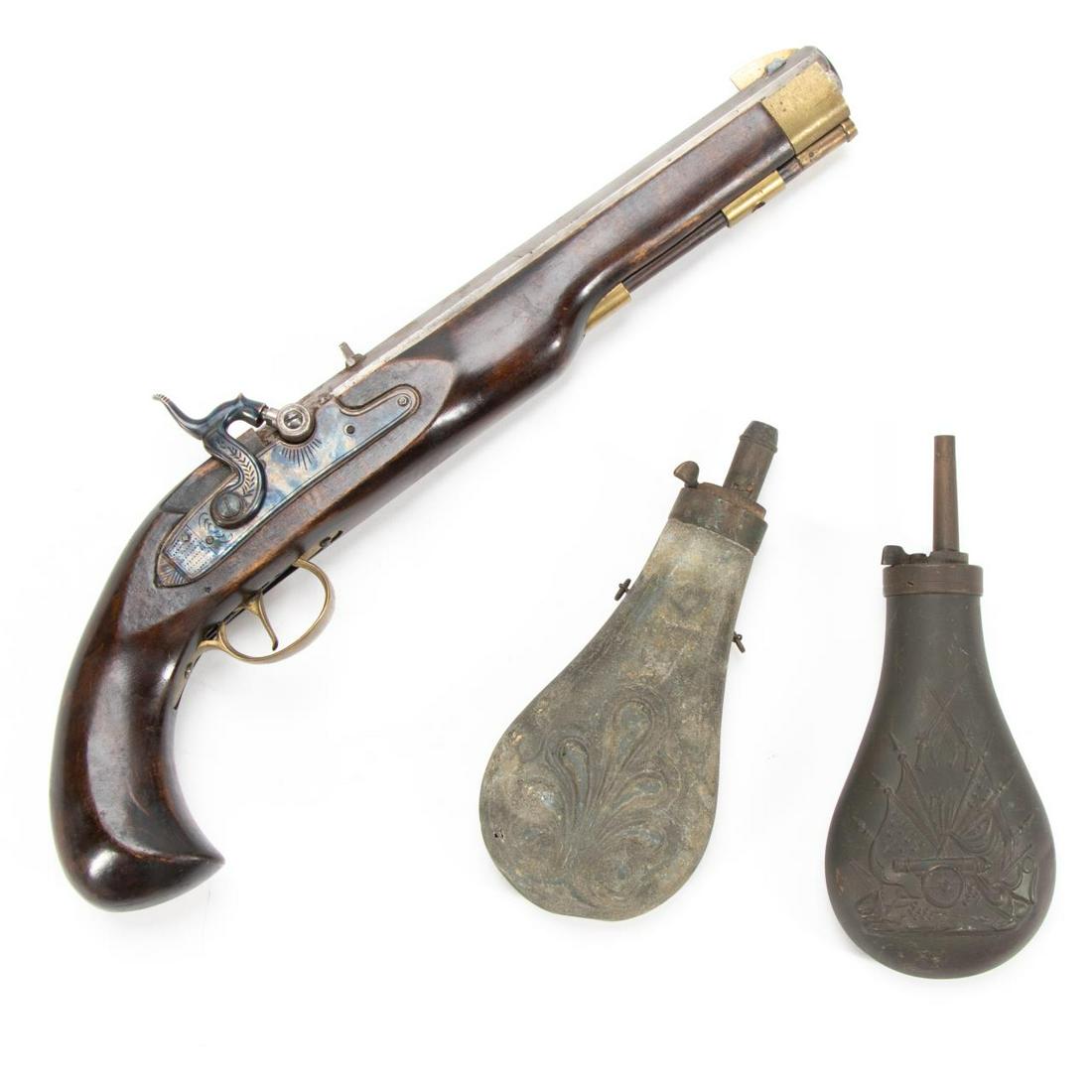 CVA KENTUCKY PERCUSSION PISTOL & 2 POWDER FLASKS - Mar 28, 2021 ...