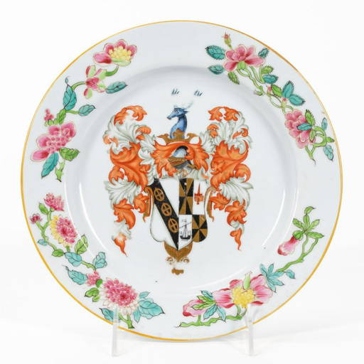 English Armorial Porcelain Plate, Circa 1800