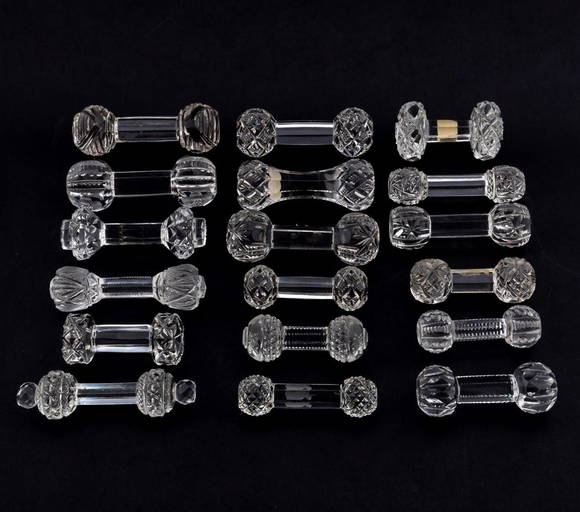 18 Misc. Cut Crystal Knife Rests