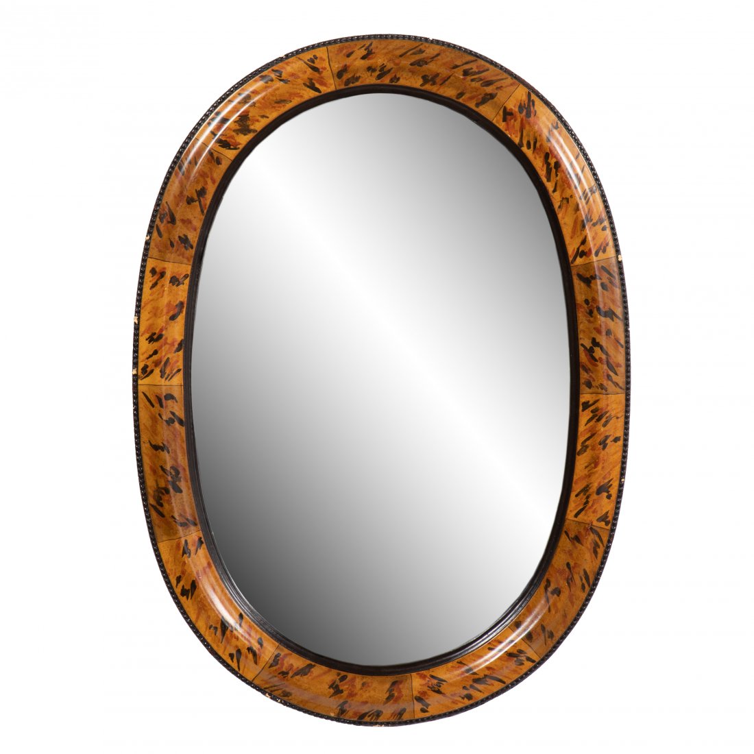 Faux Tortoise Shell Oval Wall Mirror