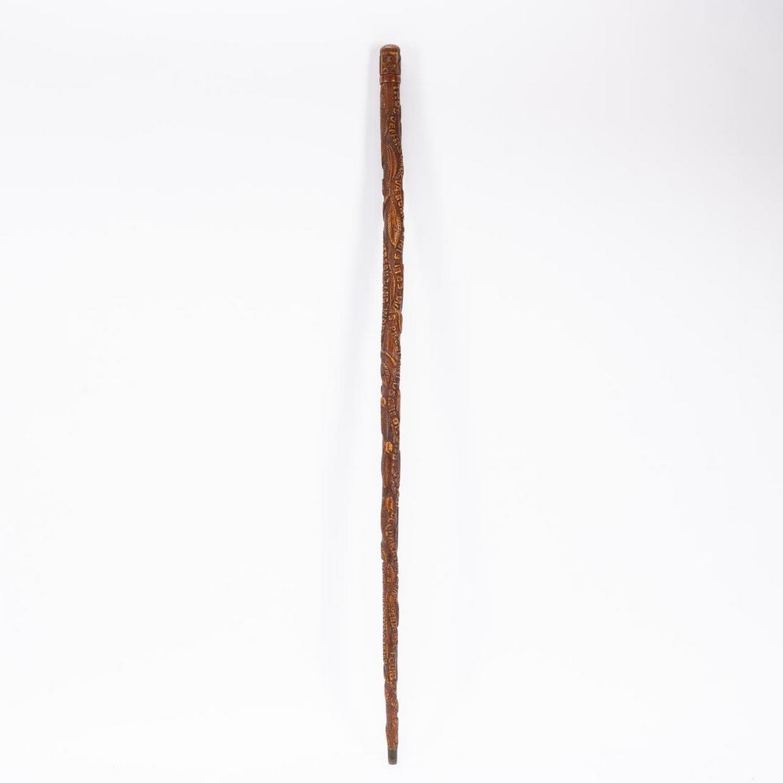 Thomas Jefferson Craddock Wooden Folk Art Cane