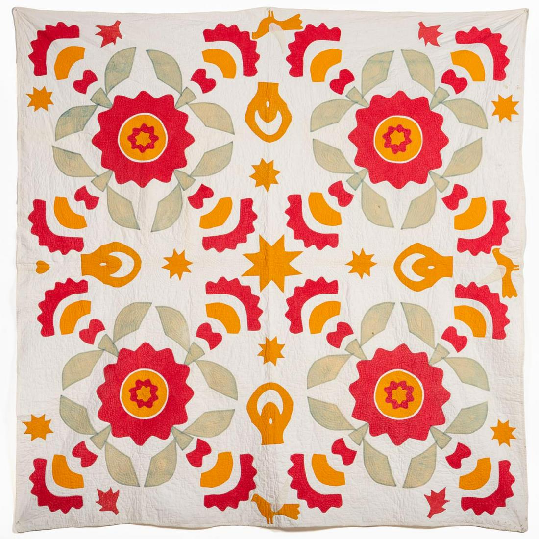 DEMOCRAT ROSE PATTERN AMERICAN QUILT (#1088) on Jan 16, 2022 | Ahlers ...