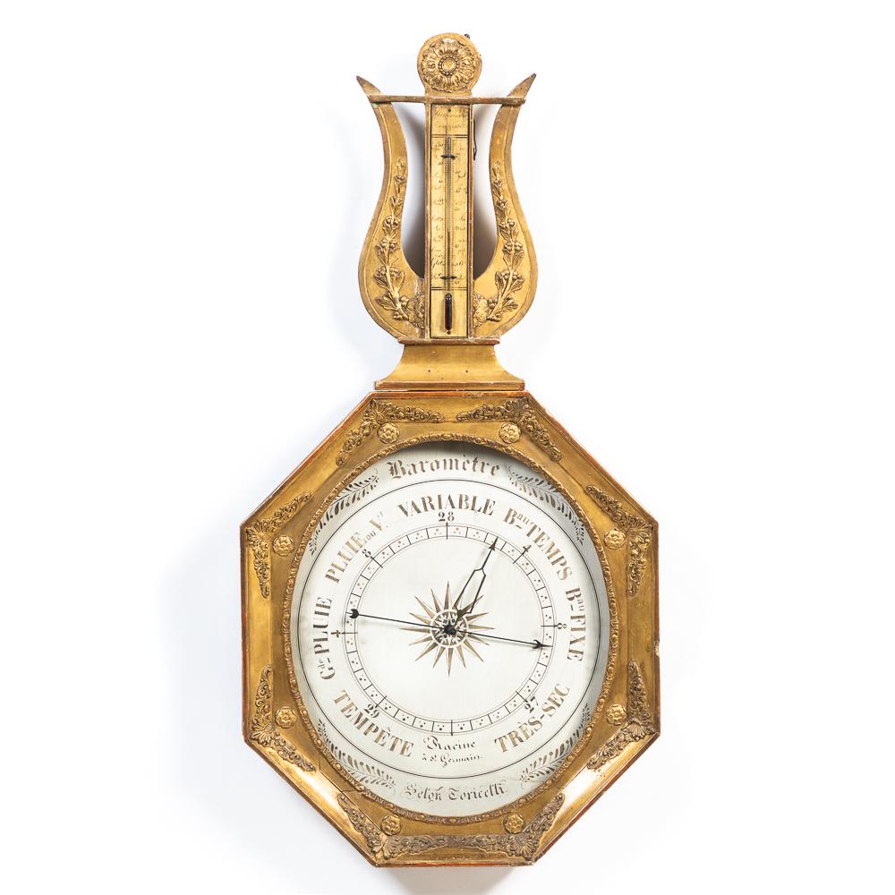 19TH C. FRENCH SELON TORRICELLI GILTWOOD BAROMETER | Barnebys
