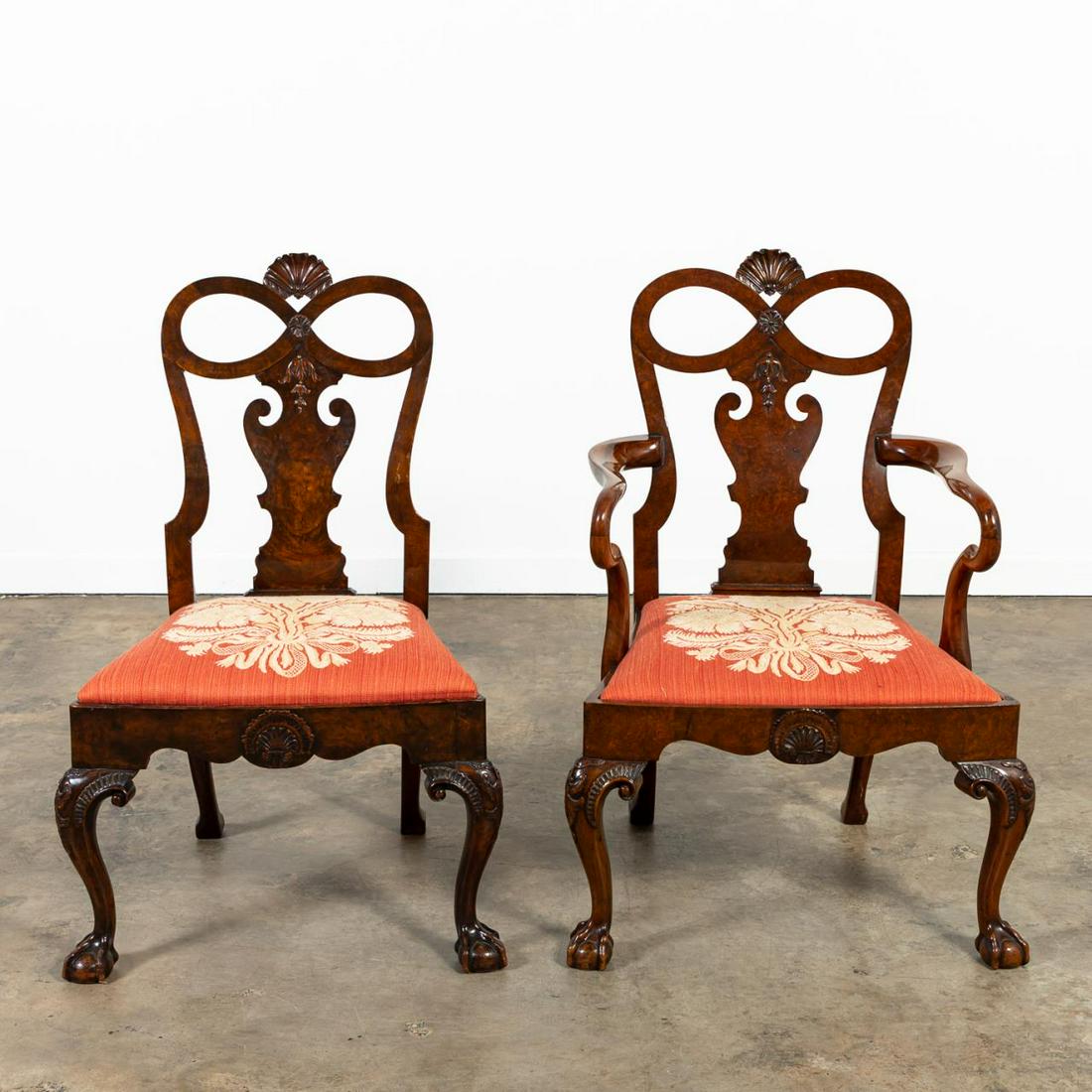 TWO BURL WALNUT INFINITY BACK DINING CHAIRS (#0419) on Feb 27, 2022 ...