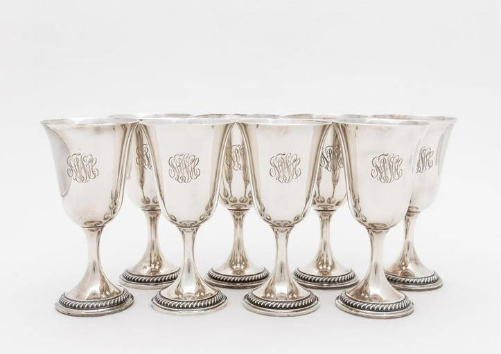 SET OF 8 GORHAM STERLING SILVER WATER GOBLETS - Feb 26, 2022 | Ahlers ...