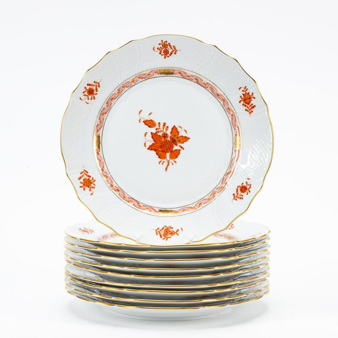 10 HEREND RUST CHINESE BOUQUET DINNER PLATES - Apr 10, 2022 | Ahlers ...