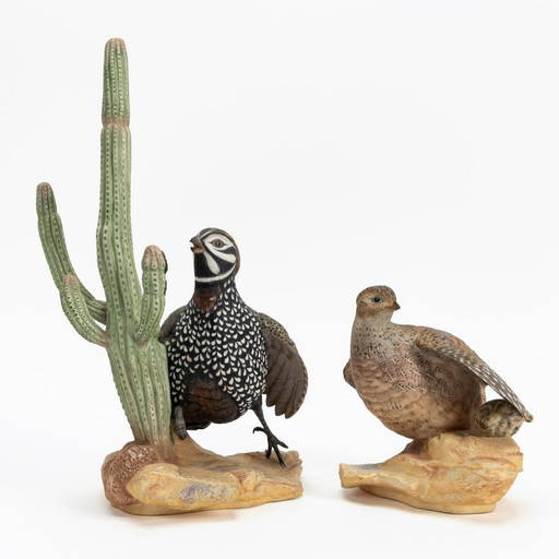 Pair Boehm Male & Female "mearns Quails" Figures