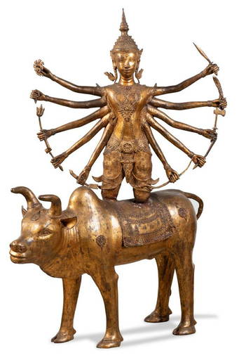 Indonesian Sculpture Of Bathari Duga, H. 55"