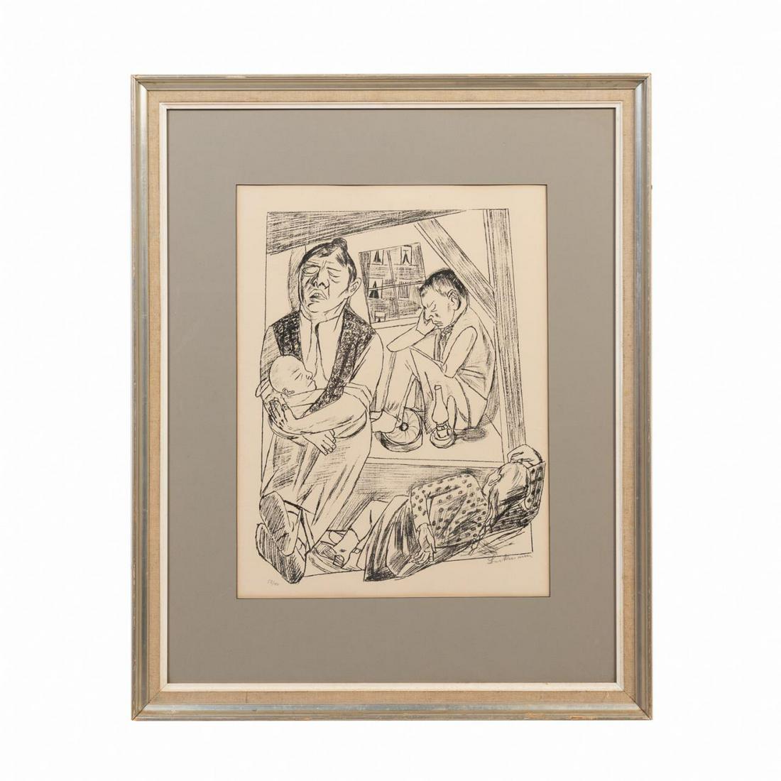 Max Beckmann, "die Nacht", B&w Figural Lithograph