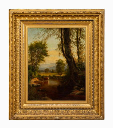 Attr. James Mcdougal Hart, Cows In Landscape, Oil