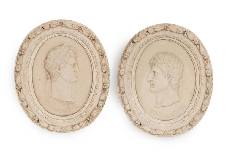 PAIR OVAL NEOCLASSICAL PLAQUES OF CAESARS - Jan 14, 2023 | Ahlers ...