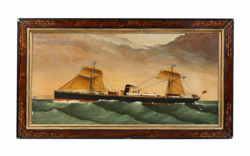 J. KINNEY, "THE WYOMING OFF OF A LIGHTHOUSE", O/C (#1339) on Jan 14 ...