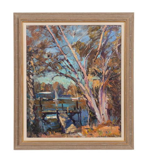 ROBERT C. GRUPPE, CANAL DOCK SCENE, O/C (#1449) on Jan 14, 2023 ...