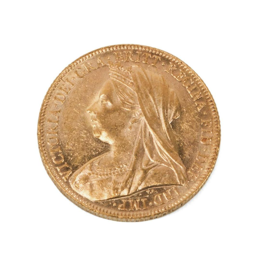 1901 Great Britain Gold Sovereign Coin, Victoria