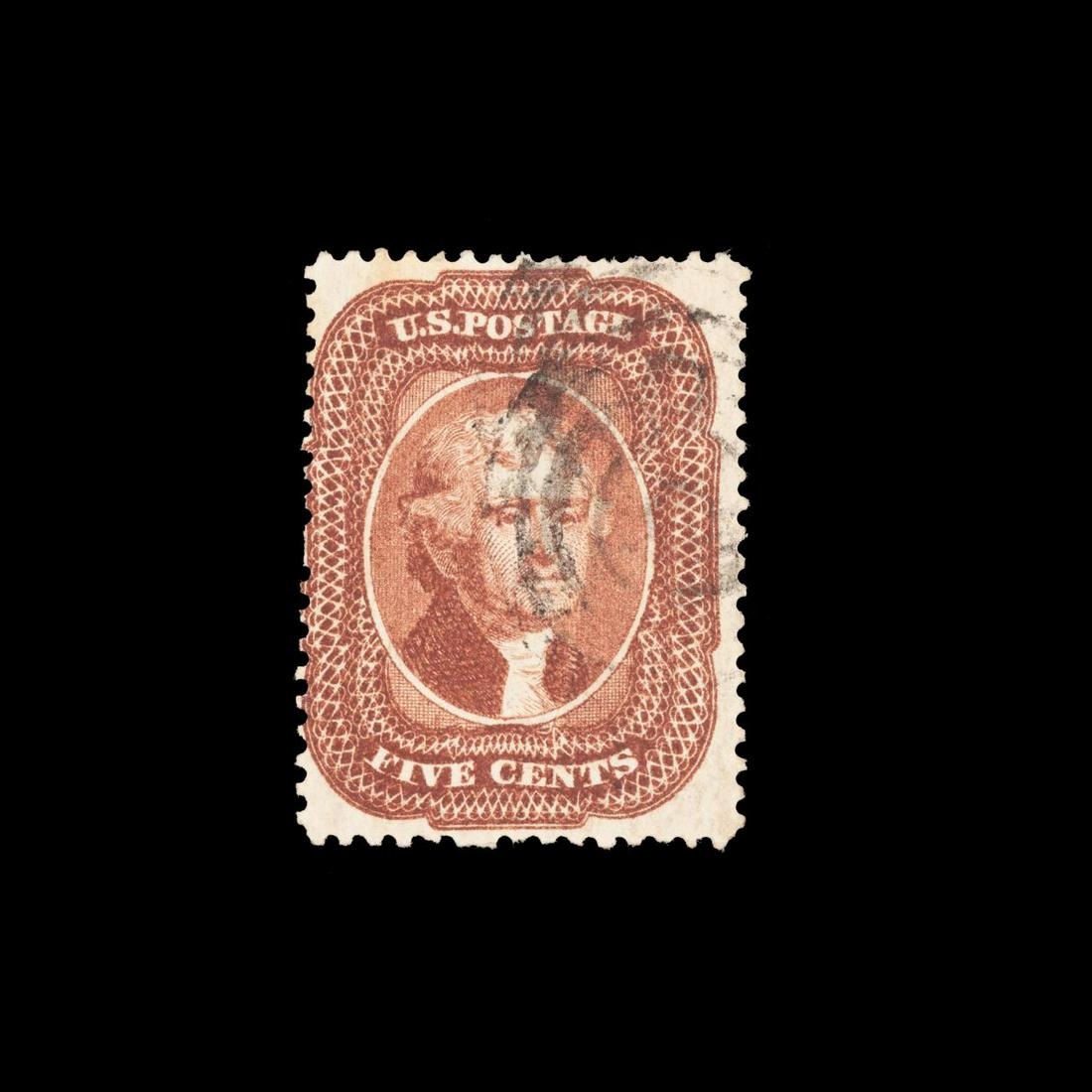 Us Scott #28 Jefferson 5c Stamp, 1857 Issue Auction