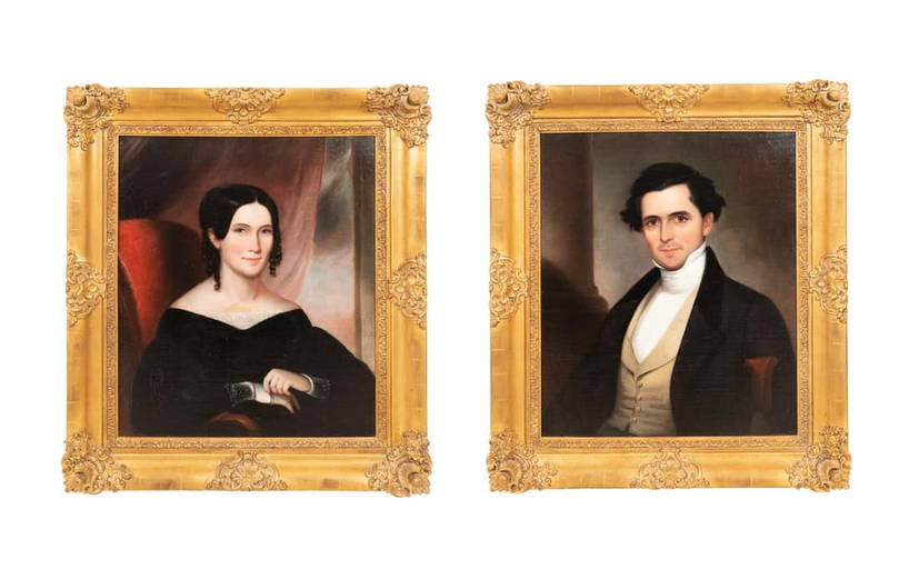Pr George Cooke Husband & Wife Oil Portraits, 1842