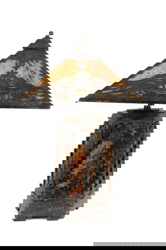 Maitland Smith Bronze & Penshell Peacock Lamp