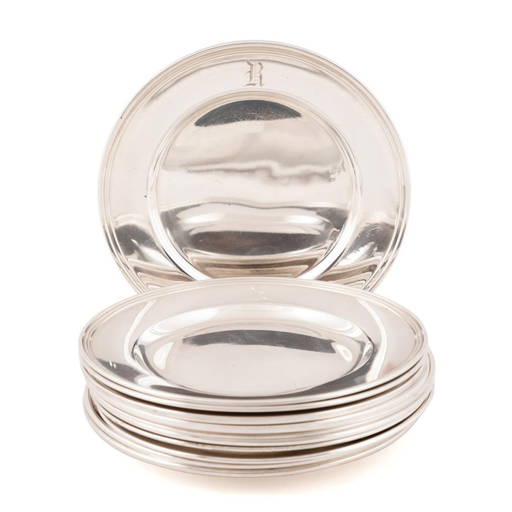Twelve American Sterling Silver Bread Plates