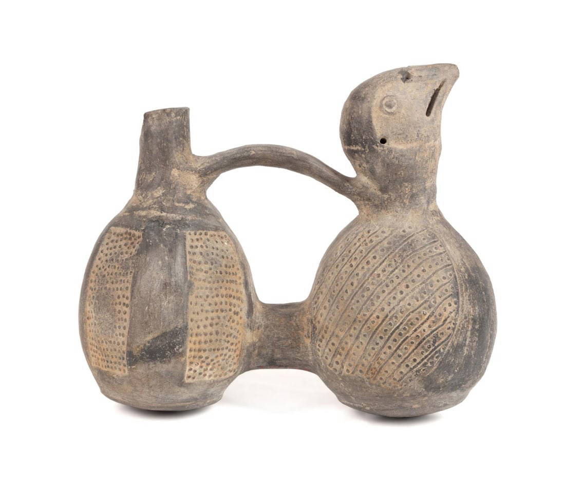 Chimu Style Double Bird Whistling Jar Auction