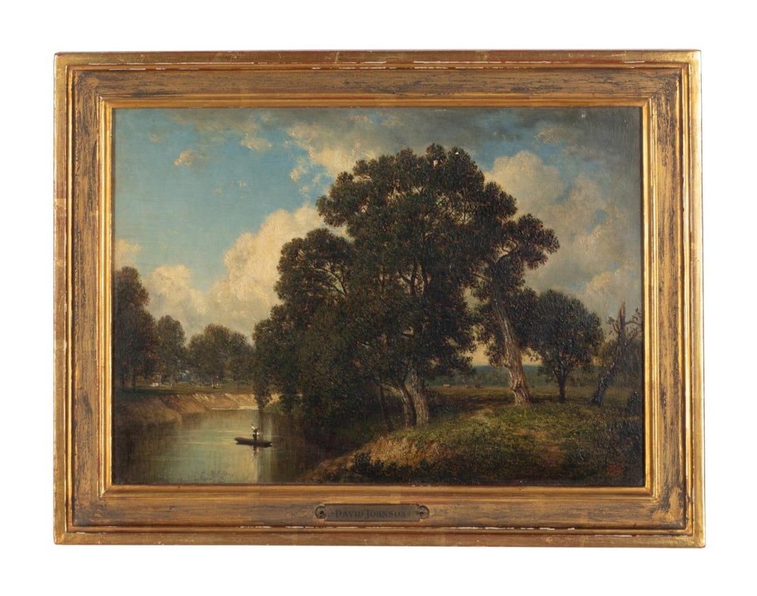 David Johnson River Landscape, Oil On Panel Auction