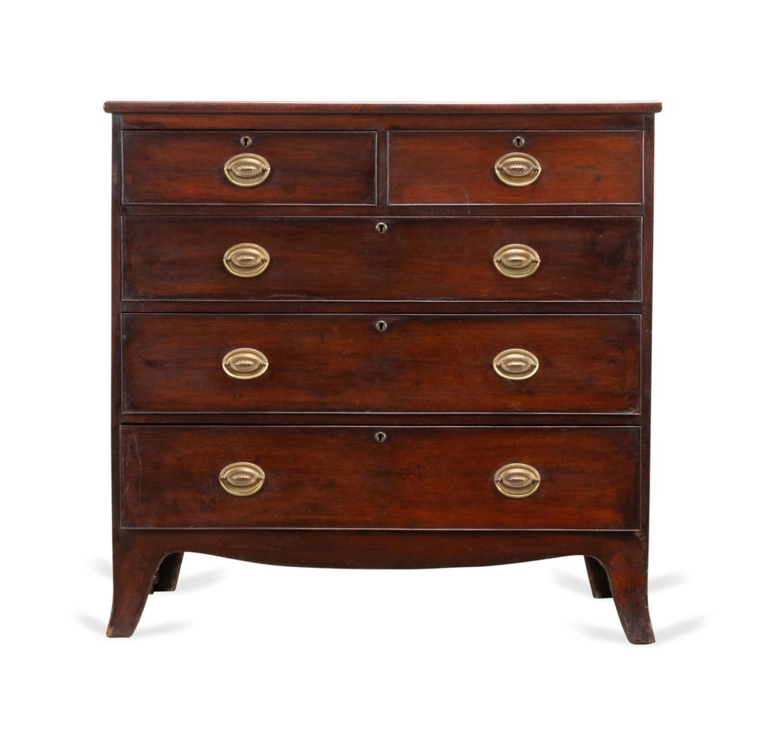 Hepplewhite Style Five Drawer Chest, L. 19th C. Auction