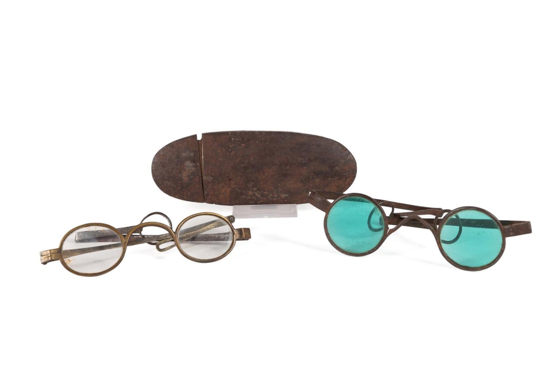 Two Pairs Sliding Temple Spectacles & A Case Auction