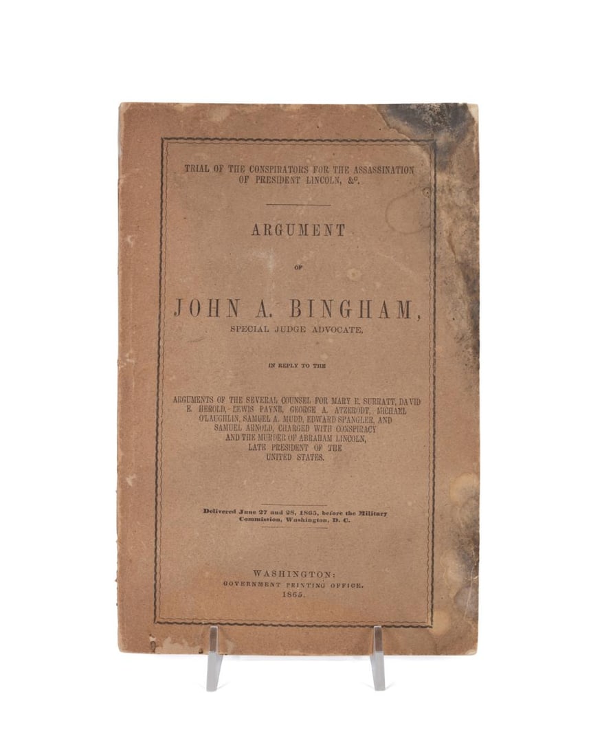 John Bingham, Lincoln Assassination Trial, 1865 Auction