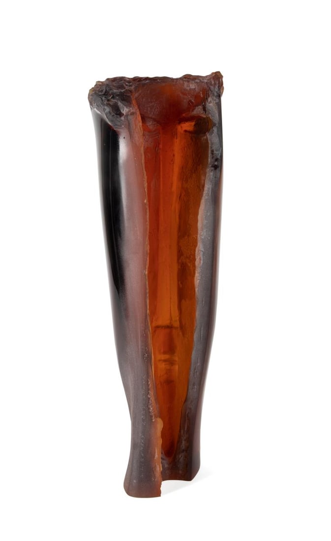 S. Libensky & J. Brychtova Amber Glass Sculpture Auction