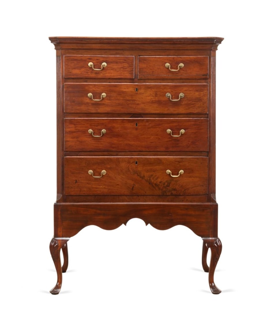 Early 18th C. American Queen Anne Chest On Stand Auction