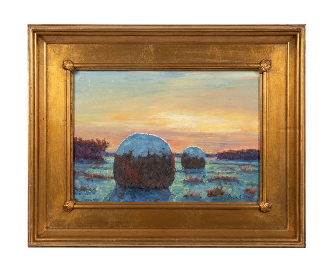 Kevin J. Shea 'evening Light' Oil On Board Auction