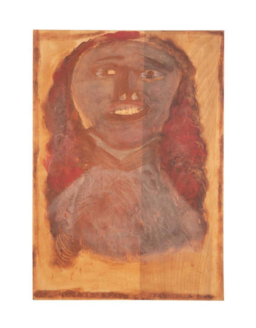 Jimmy Lee Sudduth, 'woman From India' Folk Art Oil Auction