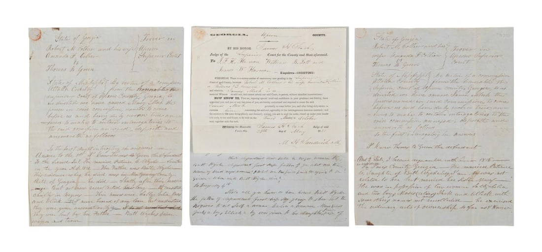 Three Antebellum Legal Slave Documents