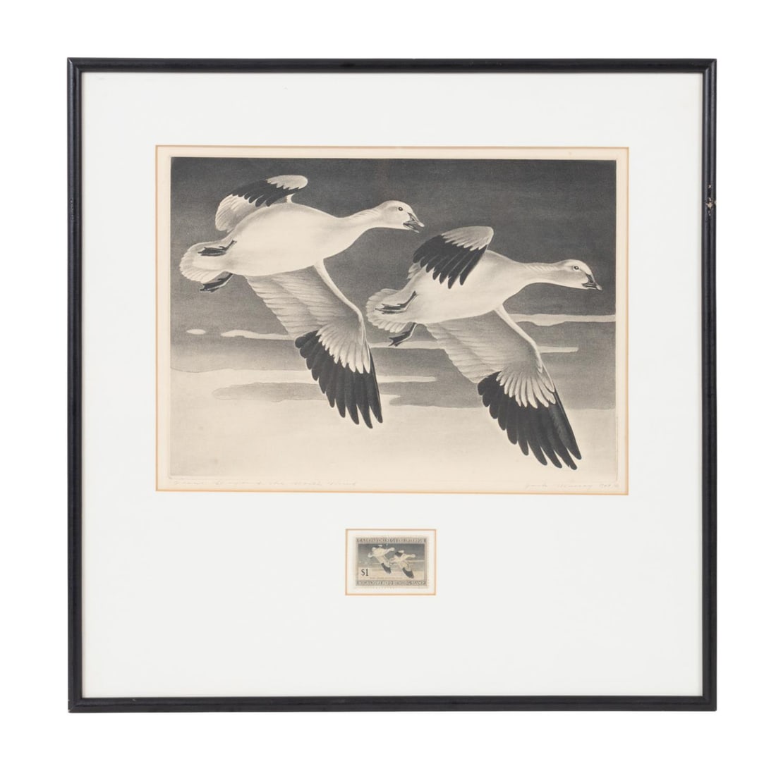 1947 Federal Duck Stamp Print And Stamp In Frame Auction