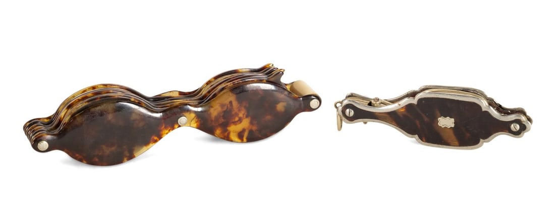 19th C. Shell Lorgnette & An Optician's Lens Trier Auction