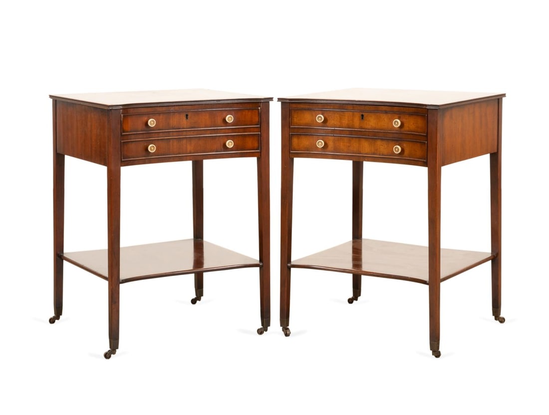 Pair Kittinger Federal Style Mahogany Side Tables Auction
