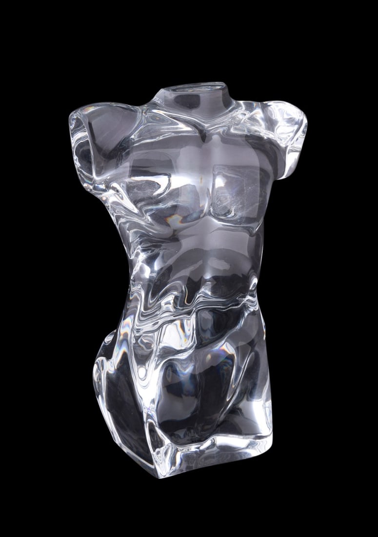Baccarat Colorless Crystal Male Torso Auction