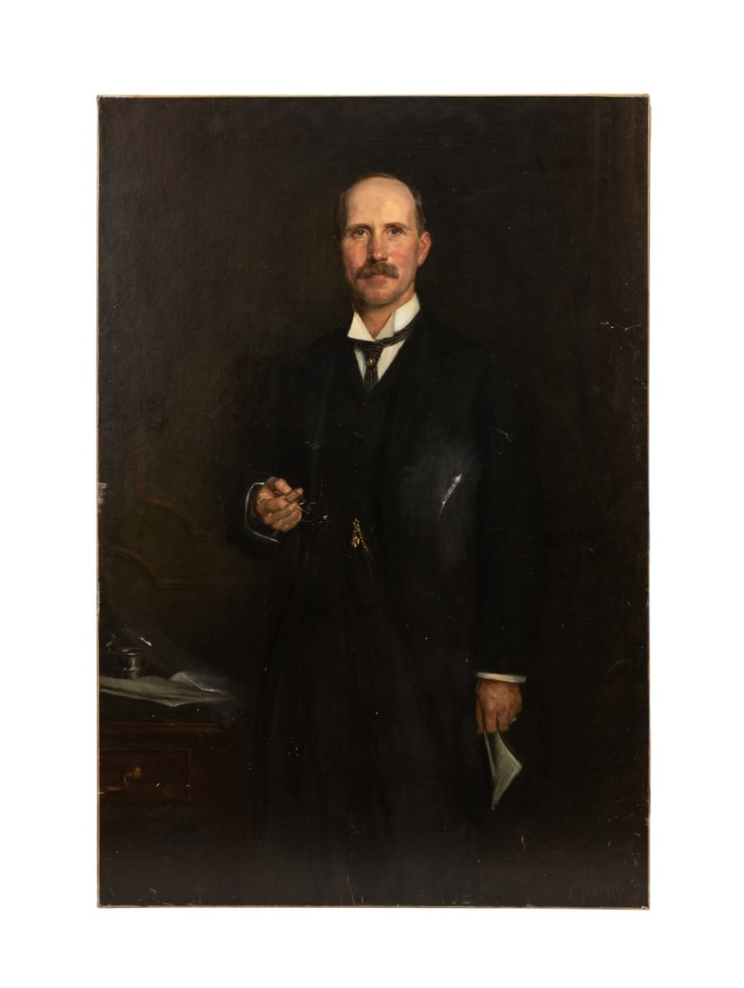 Edward Patry, Large 1911 Portrait Of A Gentleman Auction