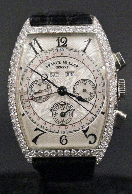 Franck Muller 18k White Gold & Diamond Watch