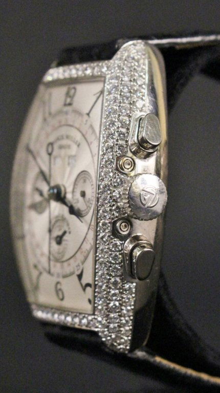 Franck Muller 18k White Gold & Diamond Watch