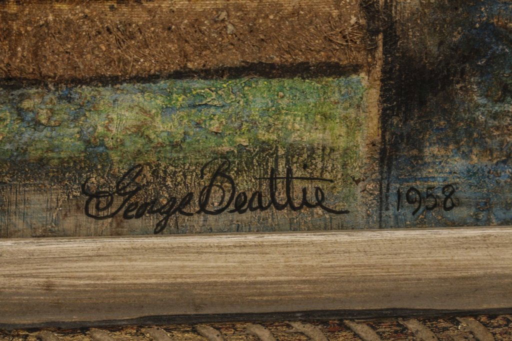 George Beattie Mid Century Oil Painting, Signed