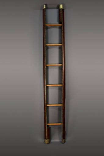 Brass & Leather Folding Library Ladder