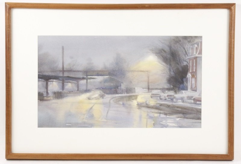 Paul Rickert "snow & Fog", Watercolor On Paper