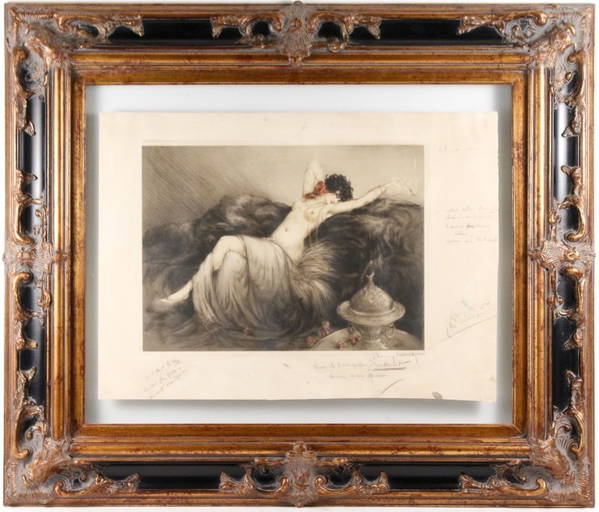 Louis Icart Smoke Working Artists Proof Etching