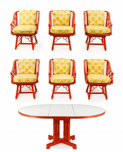 Mid Century Style Ficks Reed Bamboo Dining Set