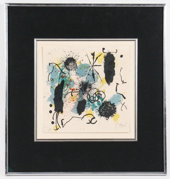 Joan Miro, Lithograph, "inkblot", Signed