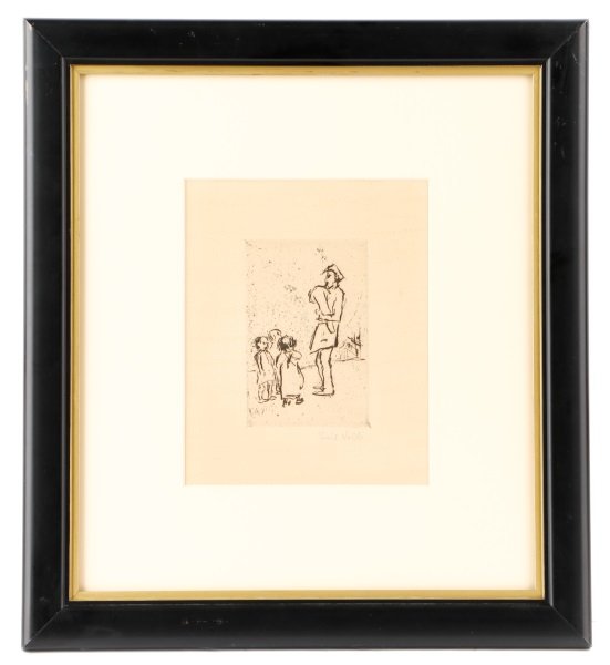 E. Nolde 1909 Etching, Kinder Und Strassenmusikant